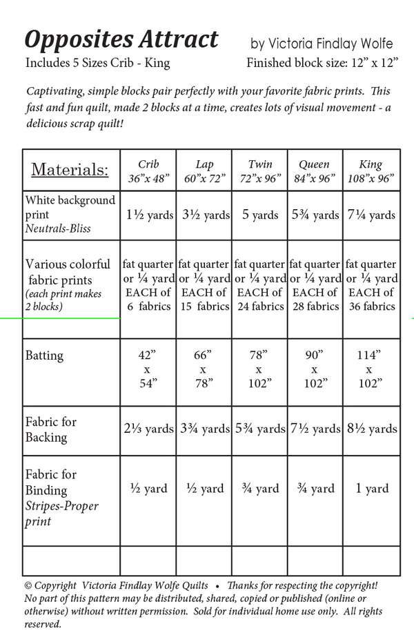 Opposites Attract Quilt Pattern - Victoria Findlay Wolfe Quilts