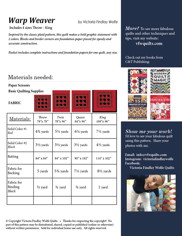 *NEW* Warp Weaver Quilt Pattern - Victoria Findlay Wolfe Quilts