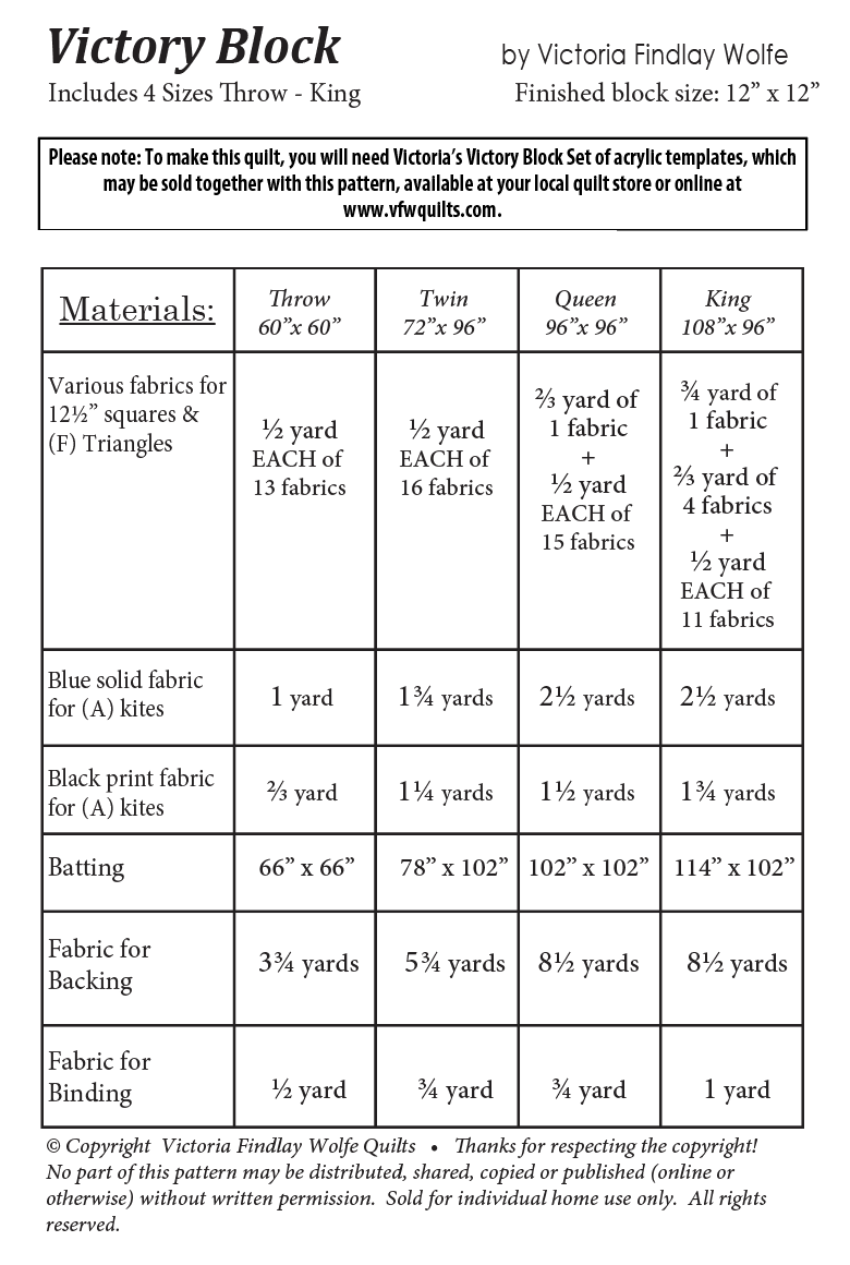 Patterns - Victoria Findlay Wolfe Quilts