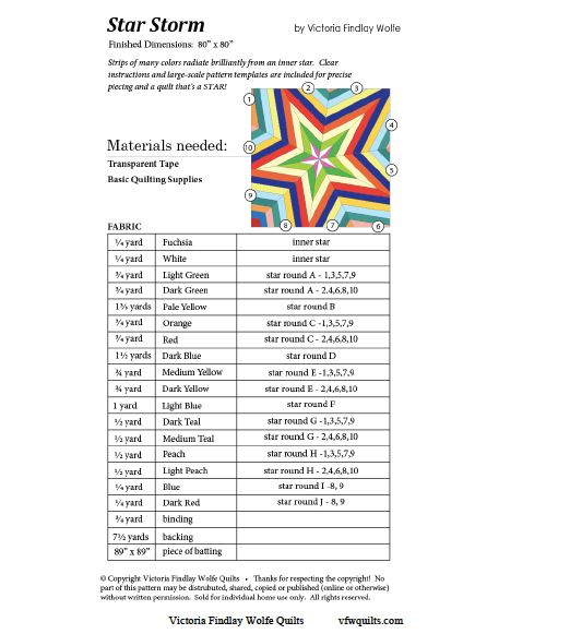 *BestSellers* Star Storm Pattern - Victoria Findlay Wolfe Quilts