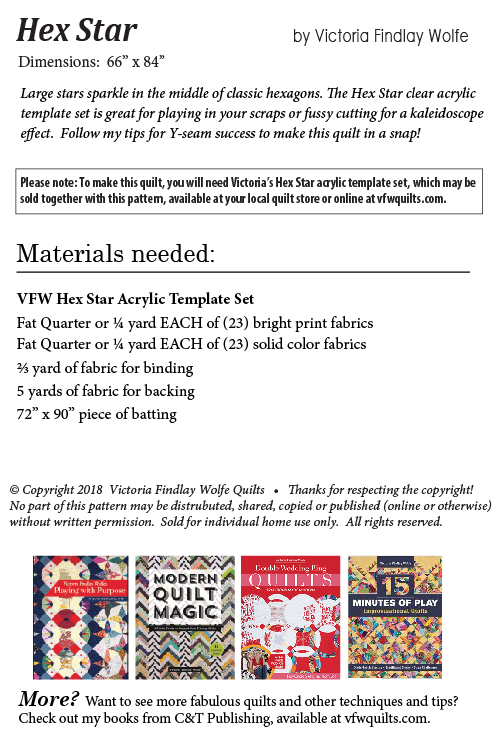*BestSellers* Hex Star Pattern and Template Set - Victoria Findlay ...